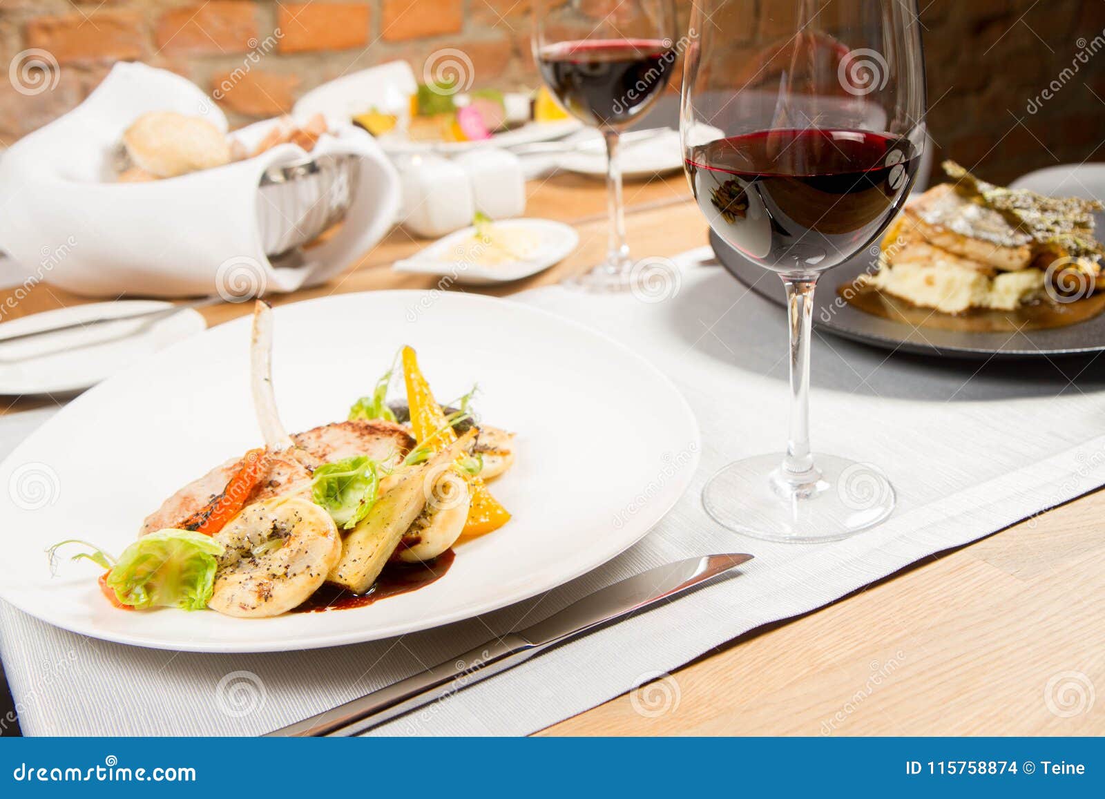 Dishes Served in a Restaurant Stock Photo - Image of cook, lamb: 115758874