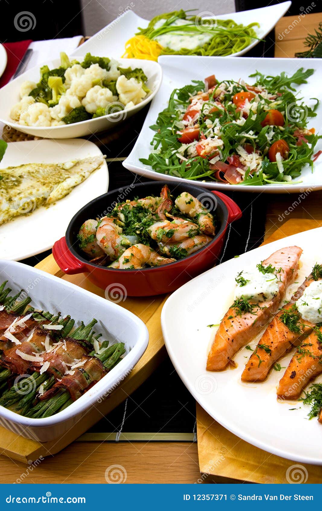 Dishes on the table stock image. Image of broccoli, green - 12357371