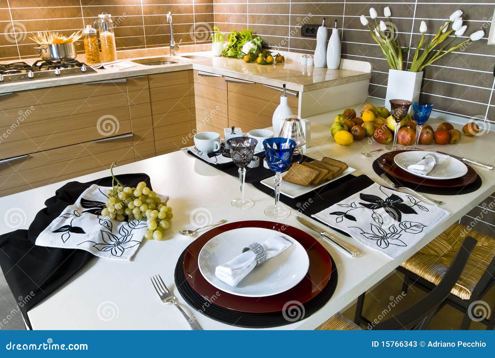 Dishes on the table stock image. Image of flower, tableware - 15766343