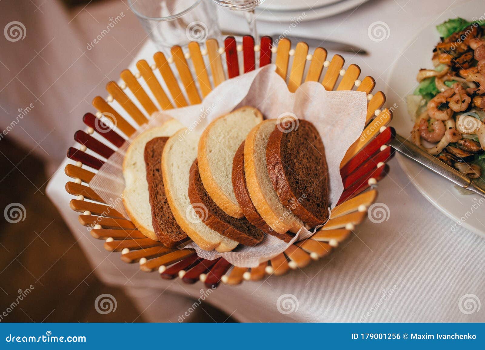Beautifully Decorated Bread on the Table Stock Photo - Image of party ...