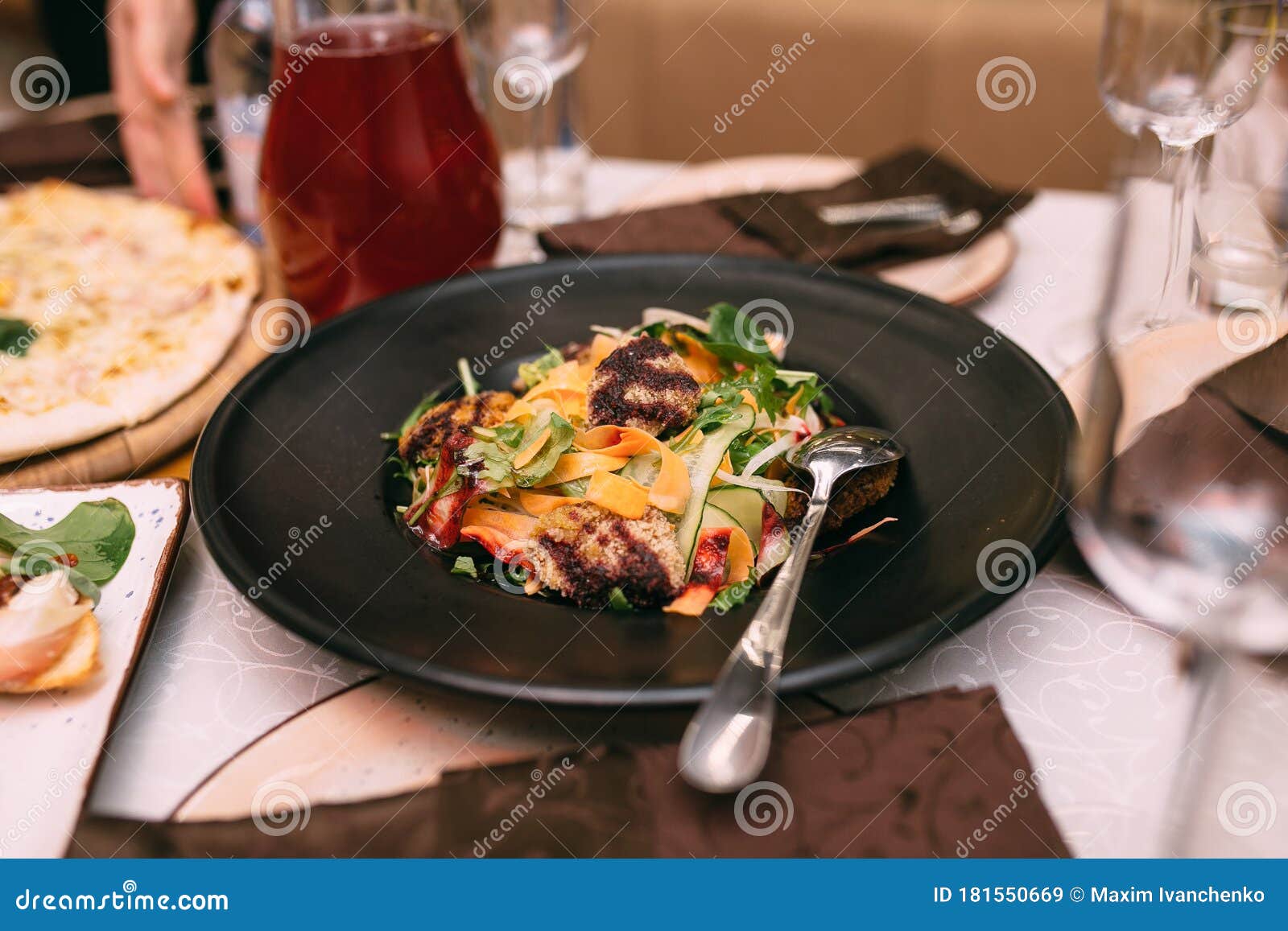 Dishes on the table stock image. Image of freshness - 181550669