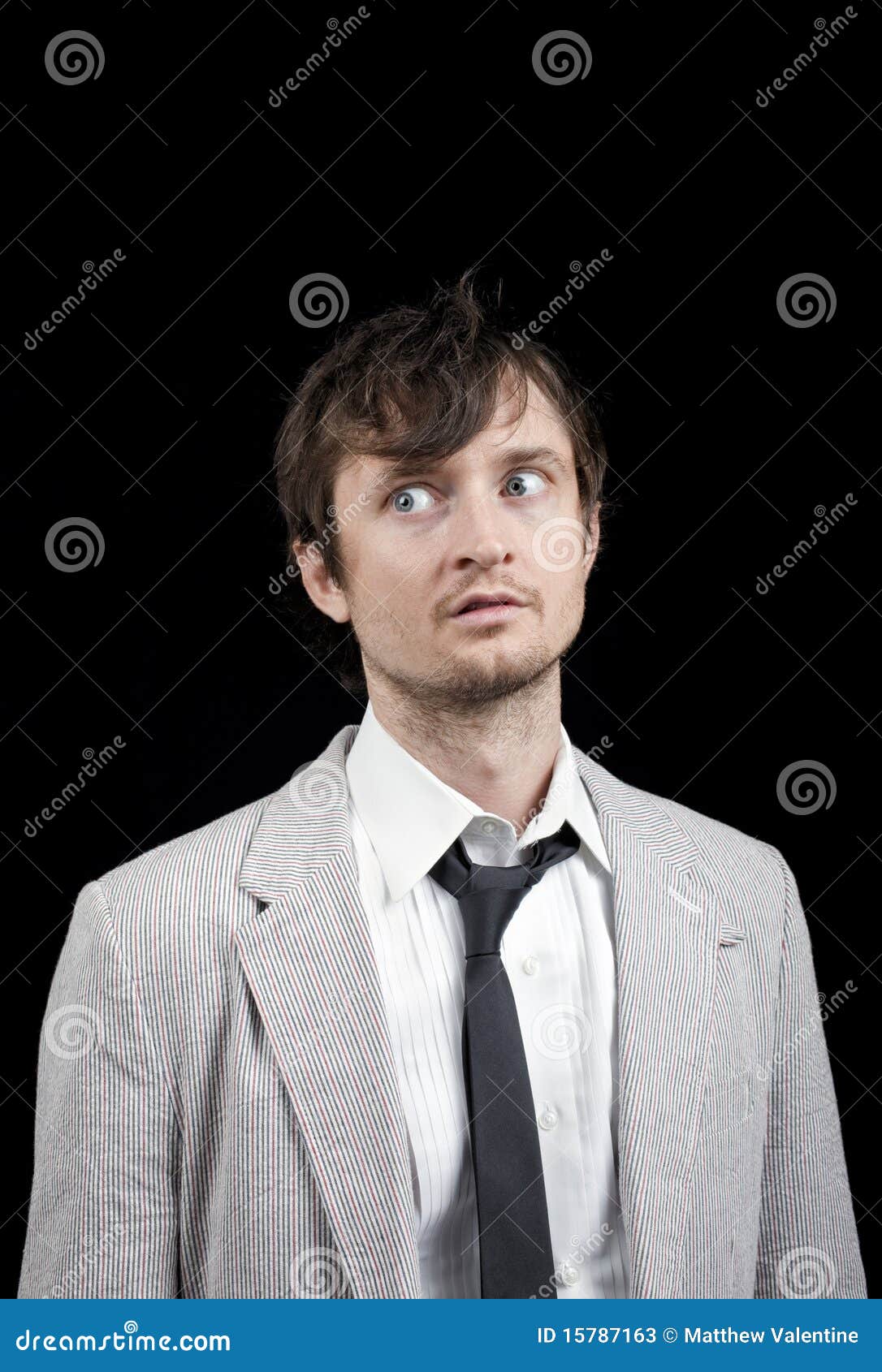 Disheveled Businessman Looking Confused Stock Image - Image of black ...