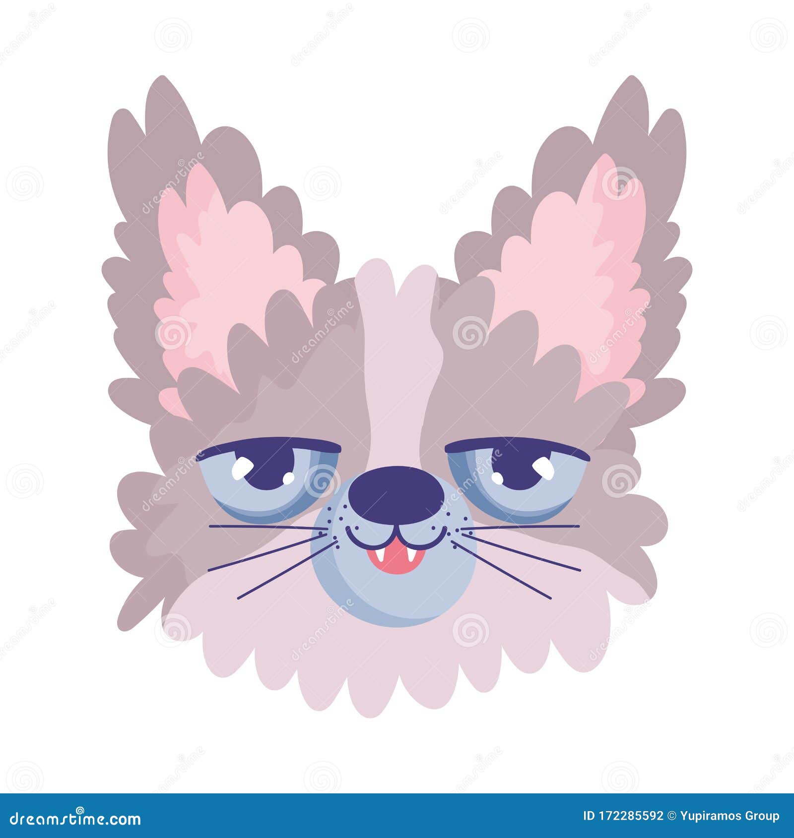 Disheveled Cat Face Cartoon Character Pets Stock Vector - Illustration ...