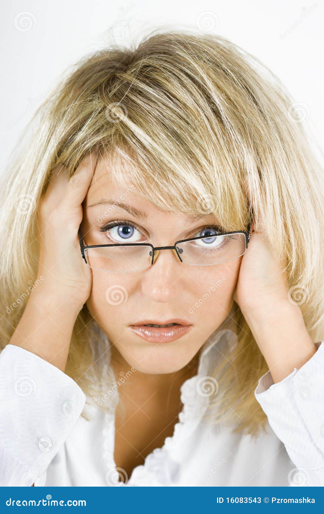 Disheveled girl in glasses stock image. Image of businesswoman - 16083543