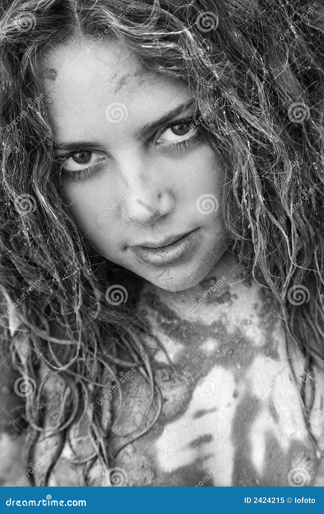 Disheveled woman. stock image. Image of looking, muddy - 2424215
