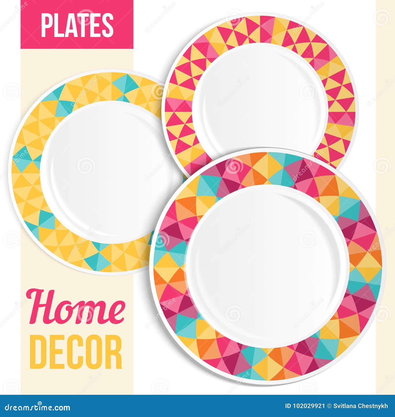 Decorative Plates For Interior Design. Vector Illustration ...