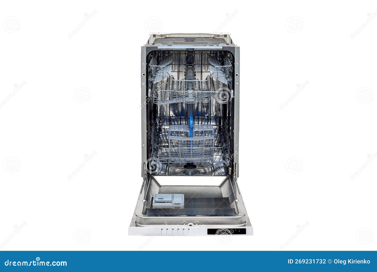 Dishwasher with Electronic Control, Open Door, Racks and Container ...