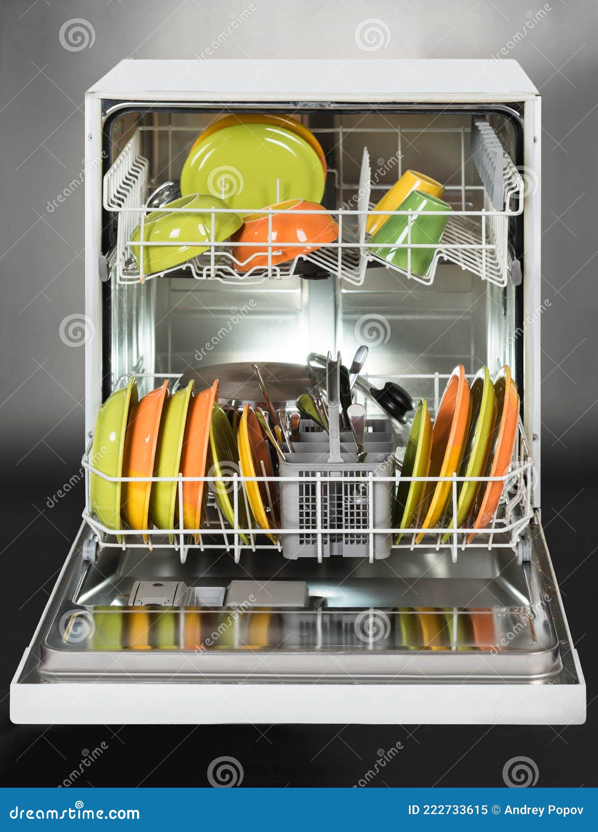 Dishwasher Isolated Over Gray Background Stock Image - Image of washer ...
