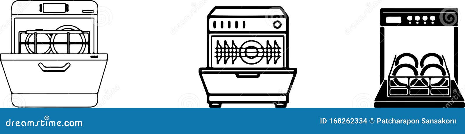 Dishwasher Machine Icon Isolated on White Background Stock Illustration ...