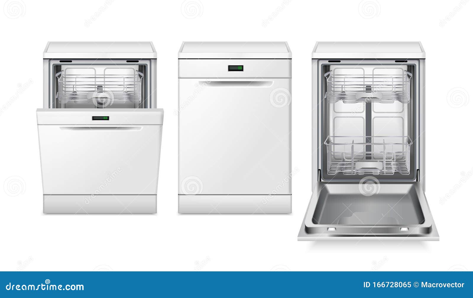 Dishwasher Machine Realistic Set Stock Vector - Illustration of ...