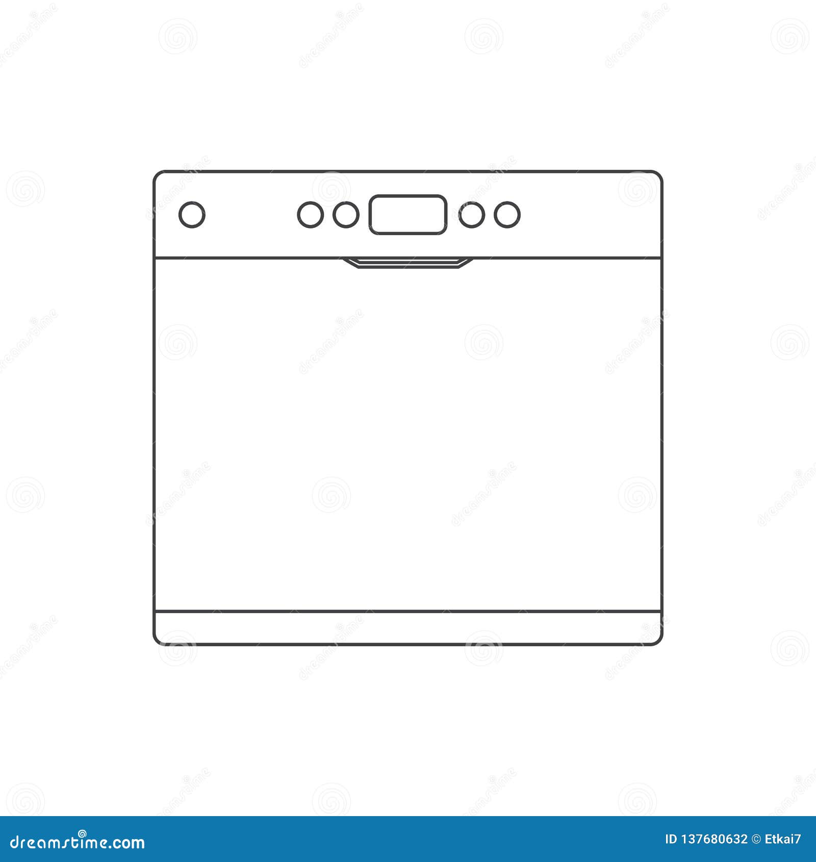 Dishwasher Outline Flat Icon Vector Design Illustration Stock Vector ...