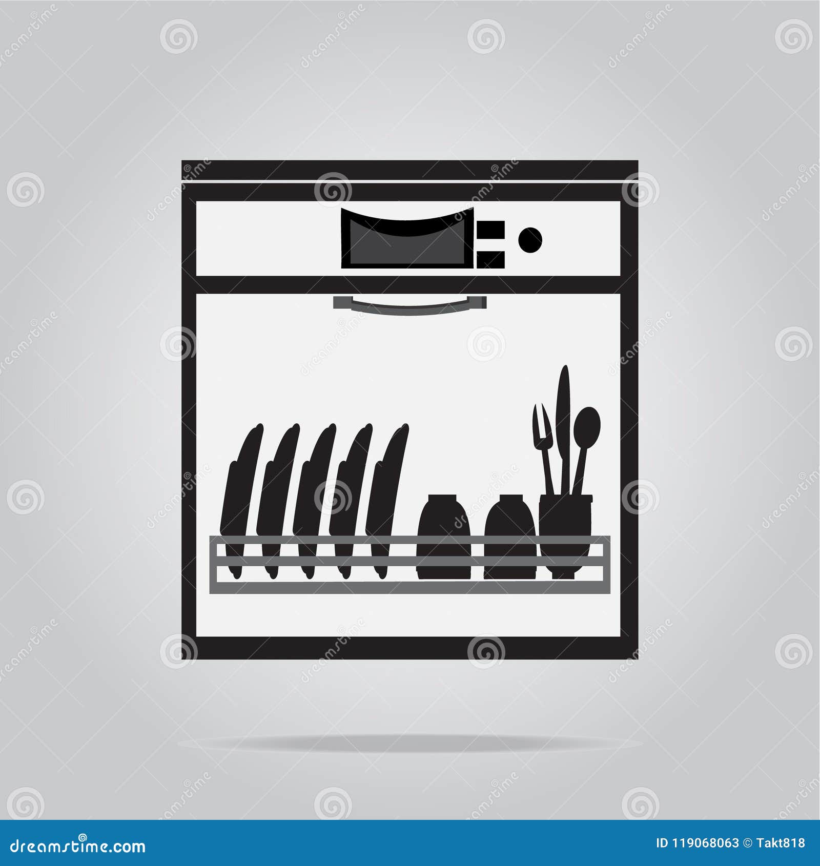 Dishwasher Symbol, Icon Illustration Stock Vector - Illustration of ...