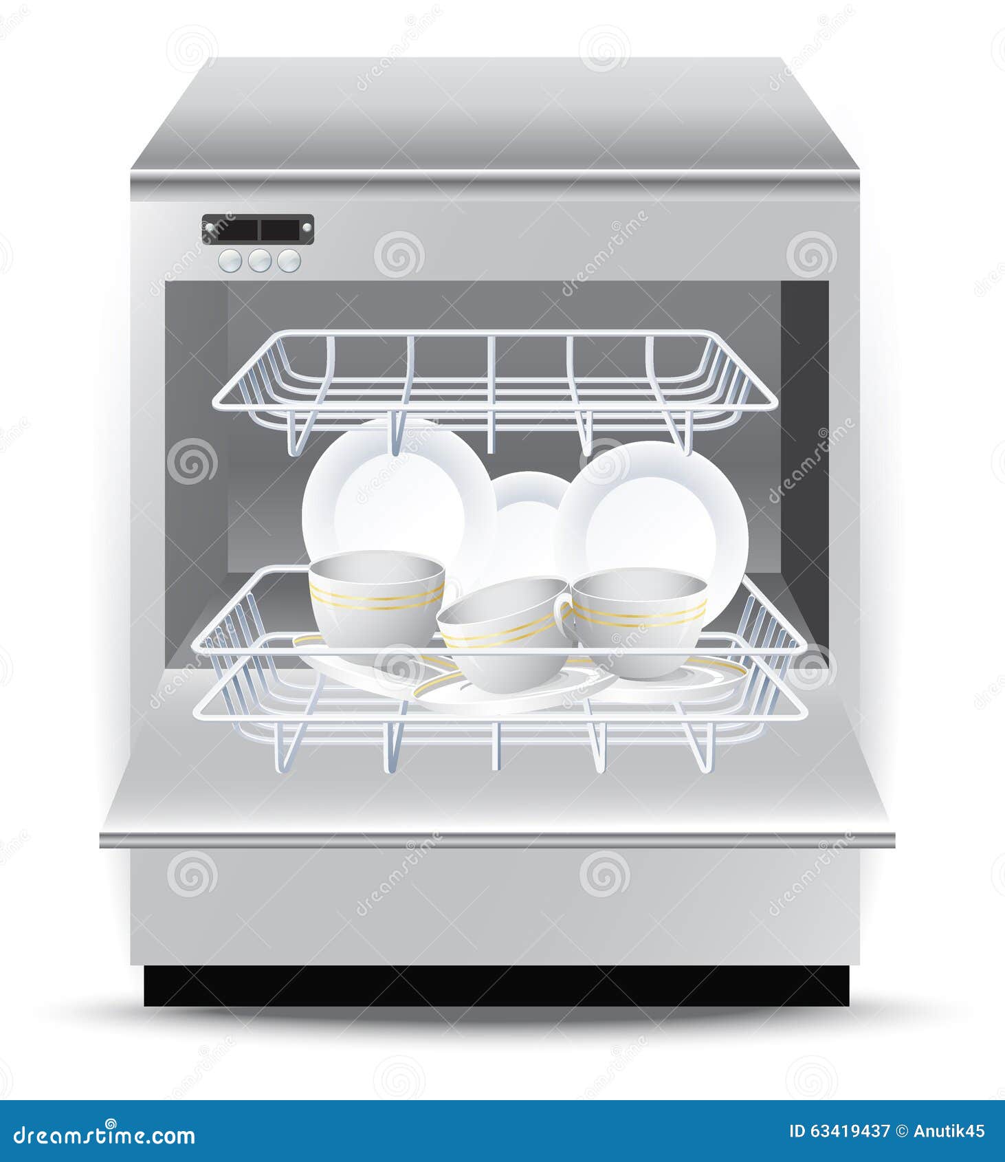 Dishwasher stock vector. Illustration of dish, freshness - 63419437