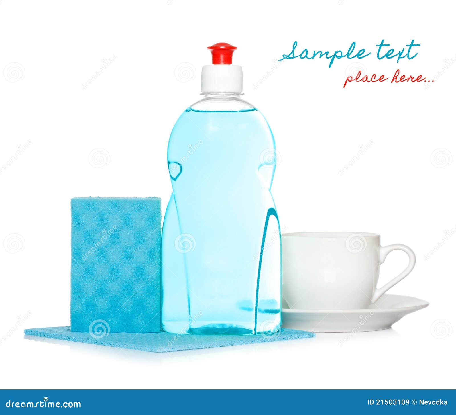 Dishwashing Liquid and Clean Cup Stock Image - Image of text, white ...