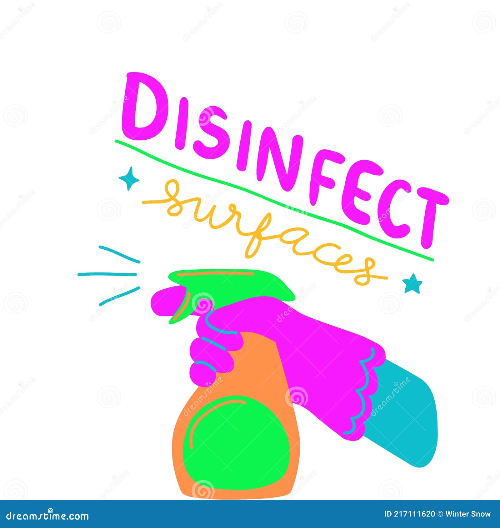Disinfect Surfaces Illustration in White Background Stock Illustration ...