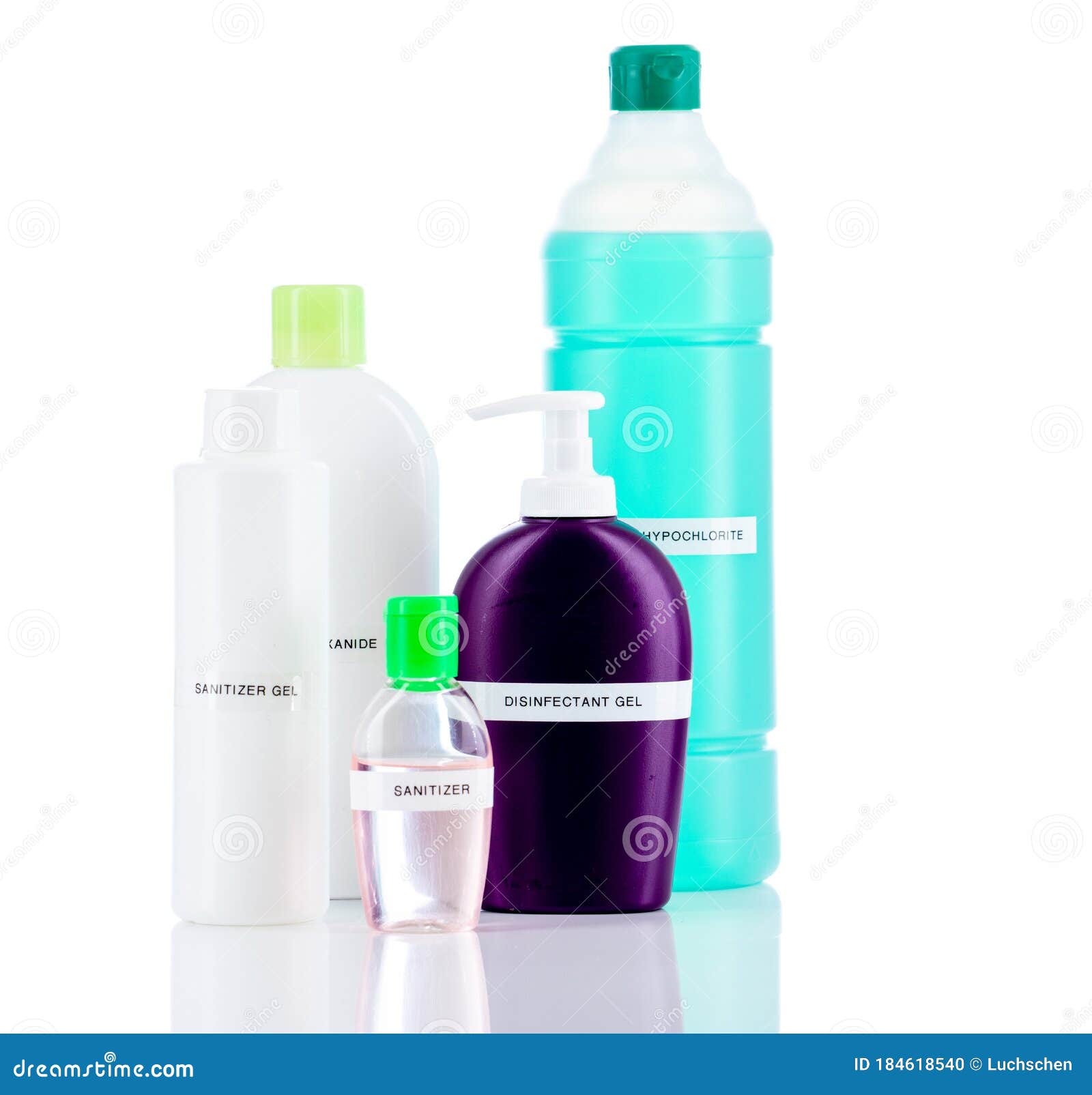 Disinfectant, Sanitizer in Plastic Packaging on a White Background ...