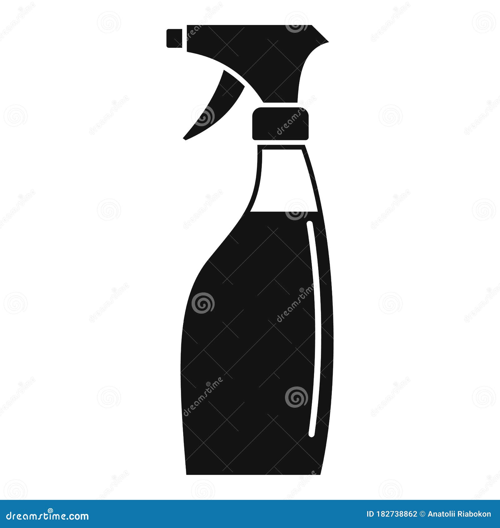 Disinfectant Spray Bottle With Stop Pandemic Virus Sign Line Drawing ...