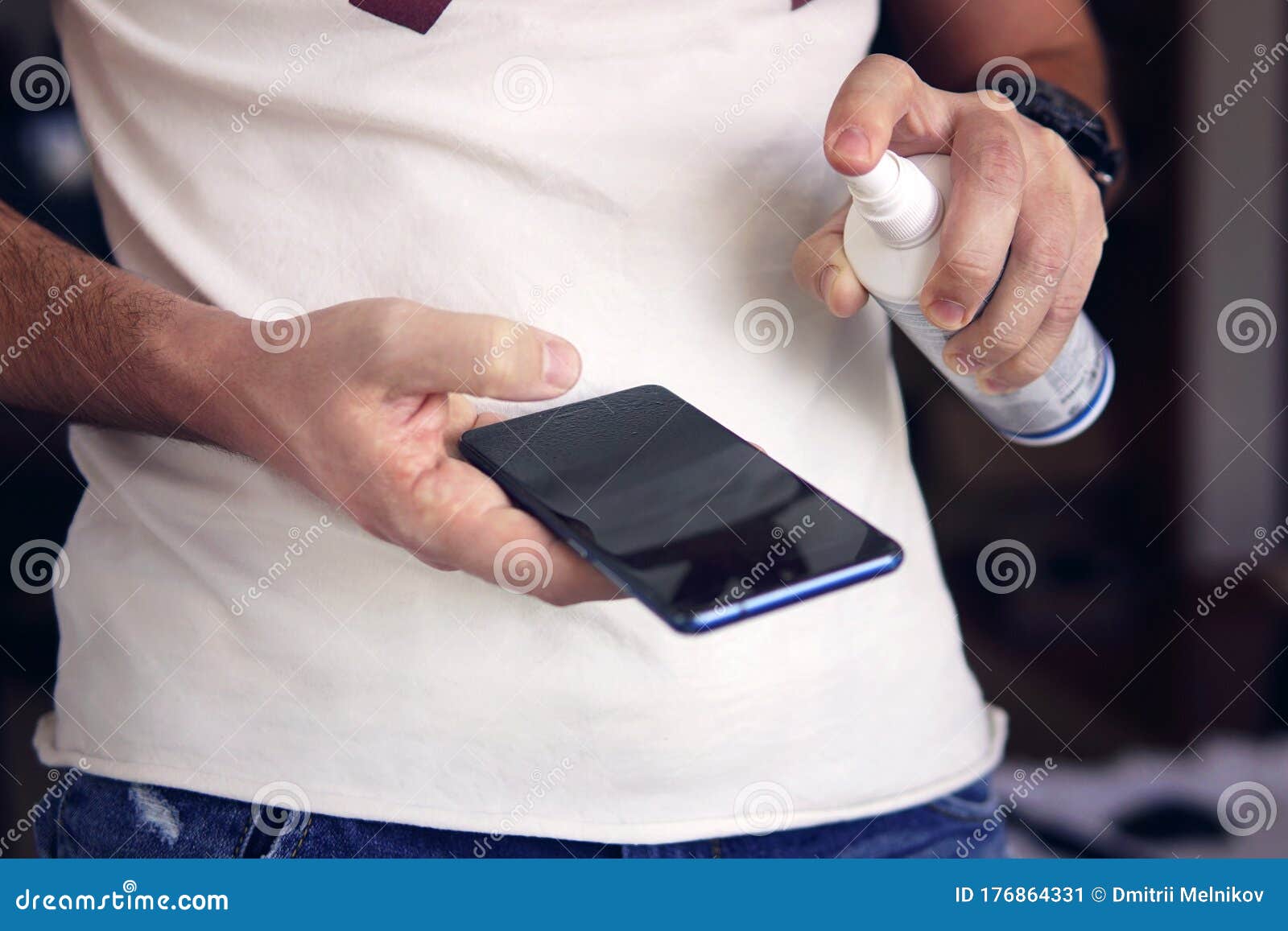 Disinfecting Alcohol Solution for Killing Germs on Gadgets. Method of ...