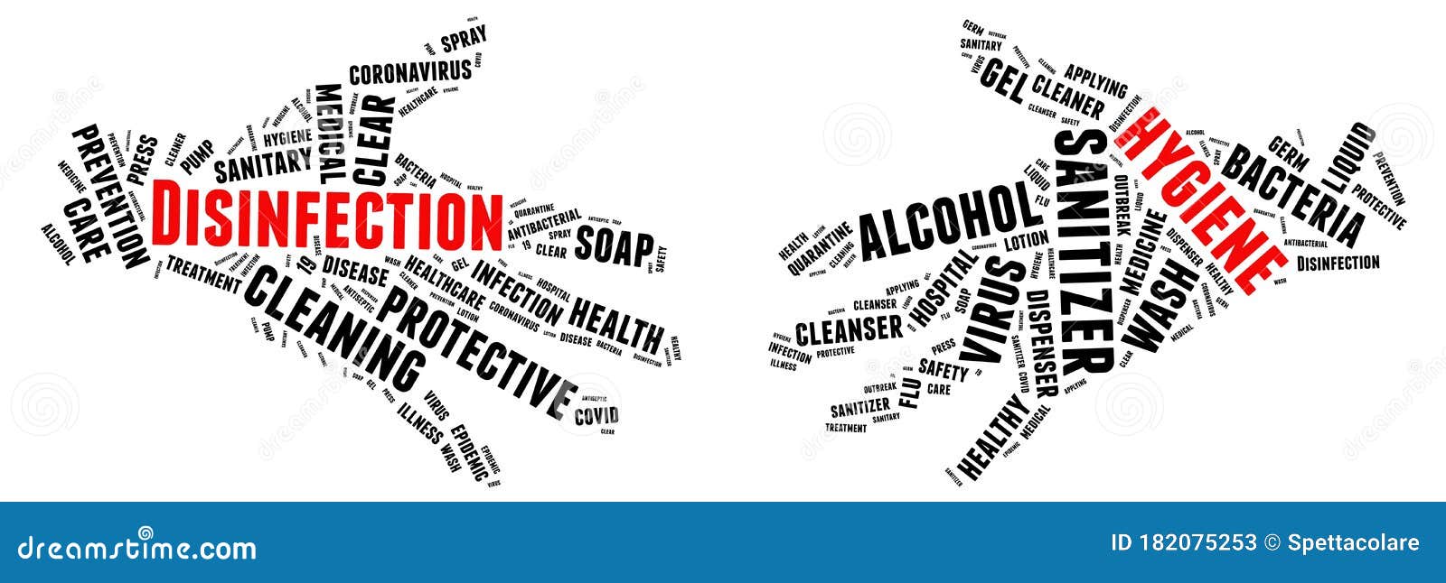 Disinfection Hands Shape Word Cloud Concept Stock Illustration ...