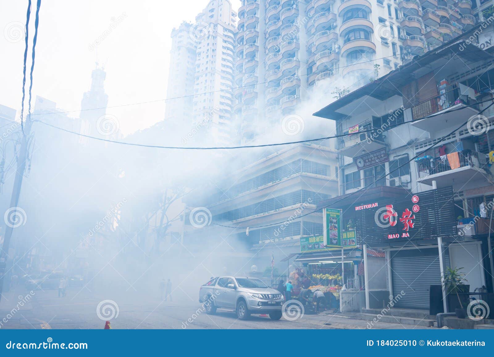 Disinfection of the Room. a Lot of Smoke Etching Insects Editorial ...
