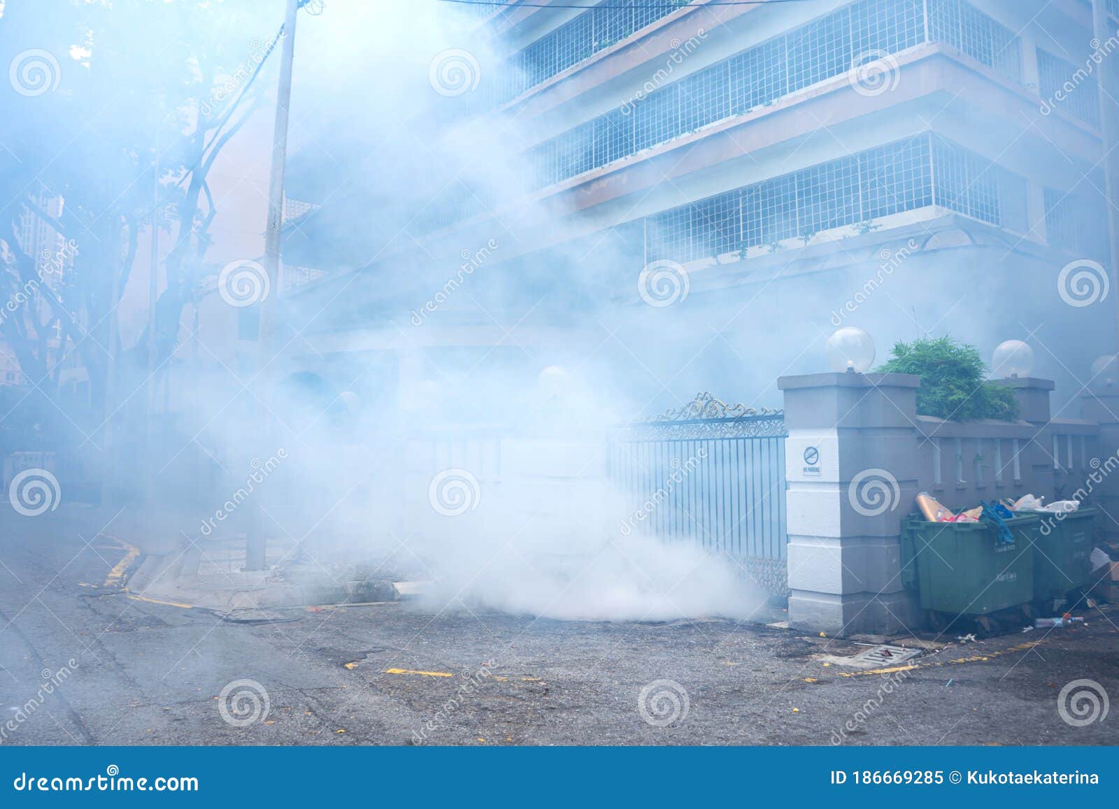 Disinfection of the Room. a Lot of Smoke Etching Insects Editorial ...