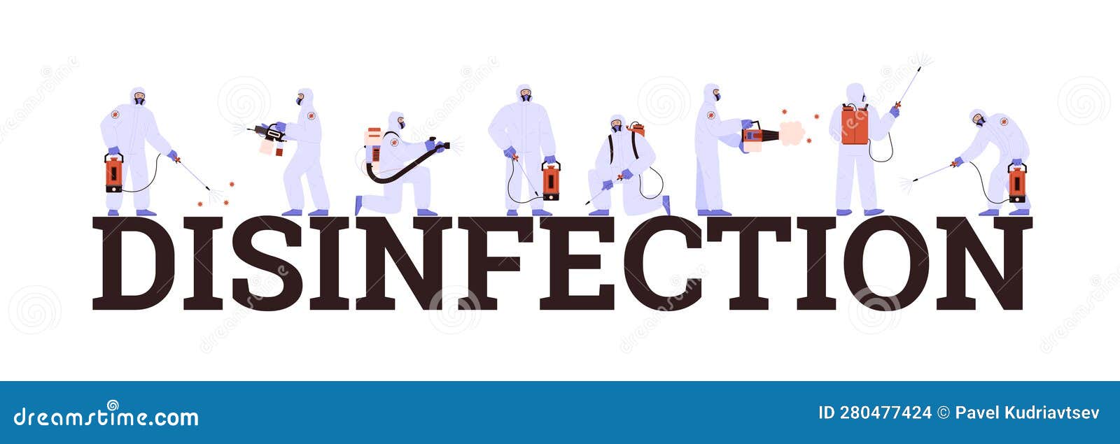Disinfection Service Advertising, Typographic Header - Flat Vector ...