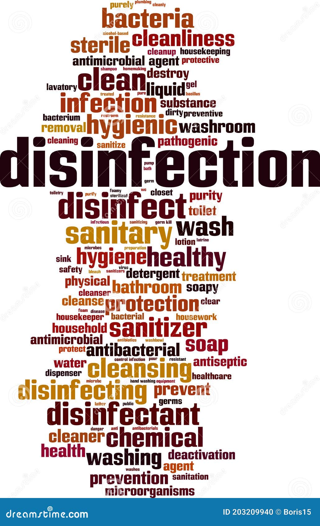 Disinfection word cloud stock vector. Illustration of bathroom - 203209940