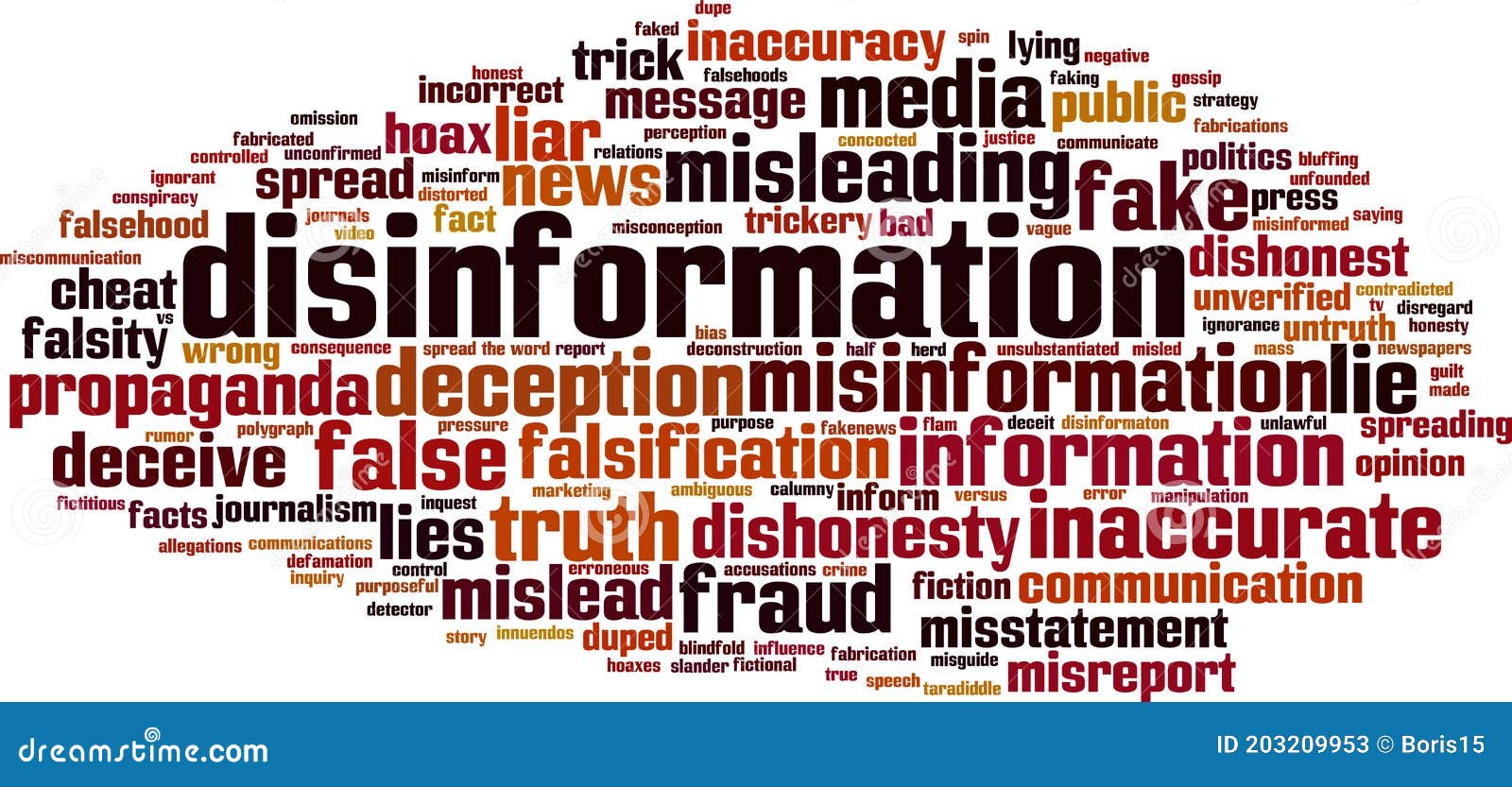Disinformation word cloud stock vector. Illustration of message - 203209953