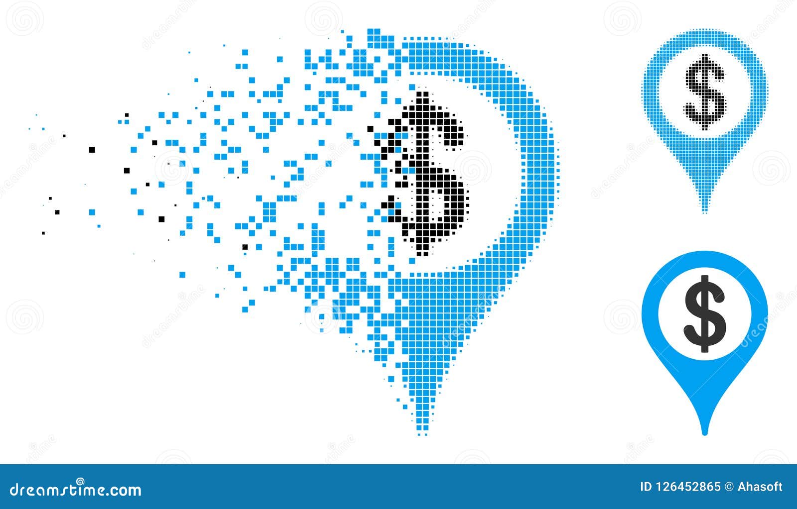 Disintegrating Dot Halftone Bank Map Marker Icon Stock Vector ... Disintegrating Dot Halftone Bank Map Marker Icon Stock Vector ...