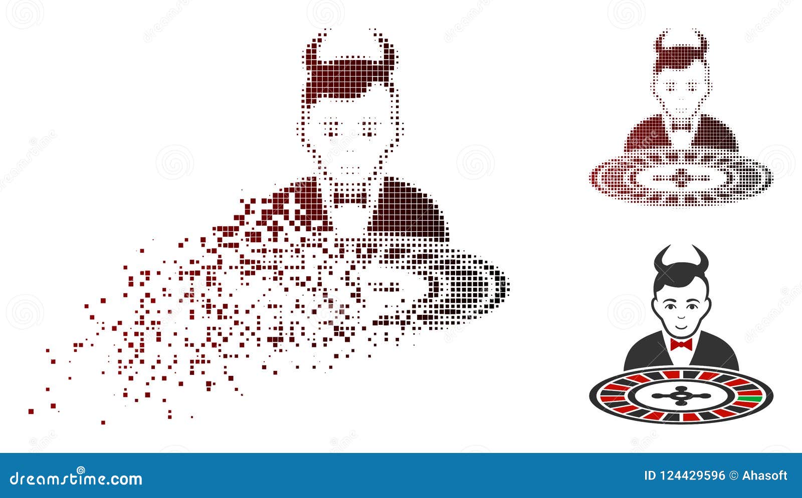 Disintegrating Dot Halftone Devil Roulette Croupier Icon Stock Vector ... Disintegrating Dot Halftone Devil Roulette Croupier Icon Stock Vector ...