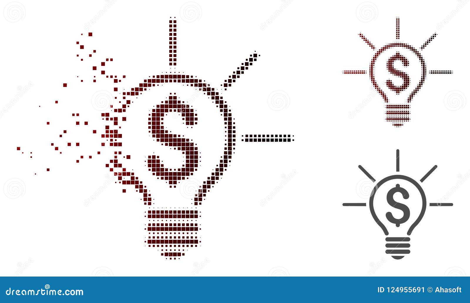 Disintegrating Dot Halftone Financial Idea Bulb Icon Stock Vector ... Disintegrating Dot Halftone Financial Idea Bulb Icon Stock Vector ...