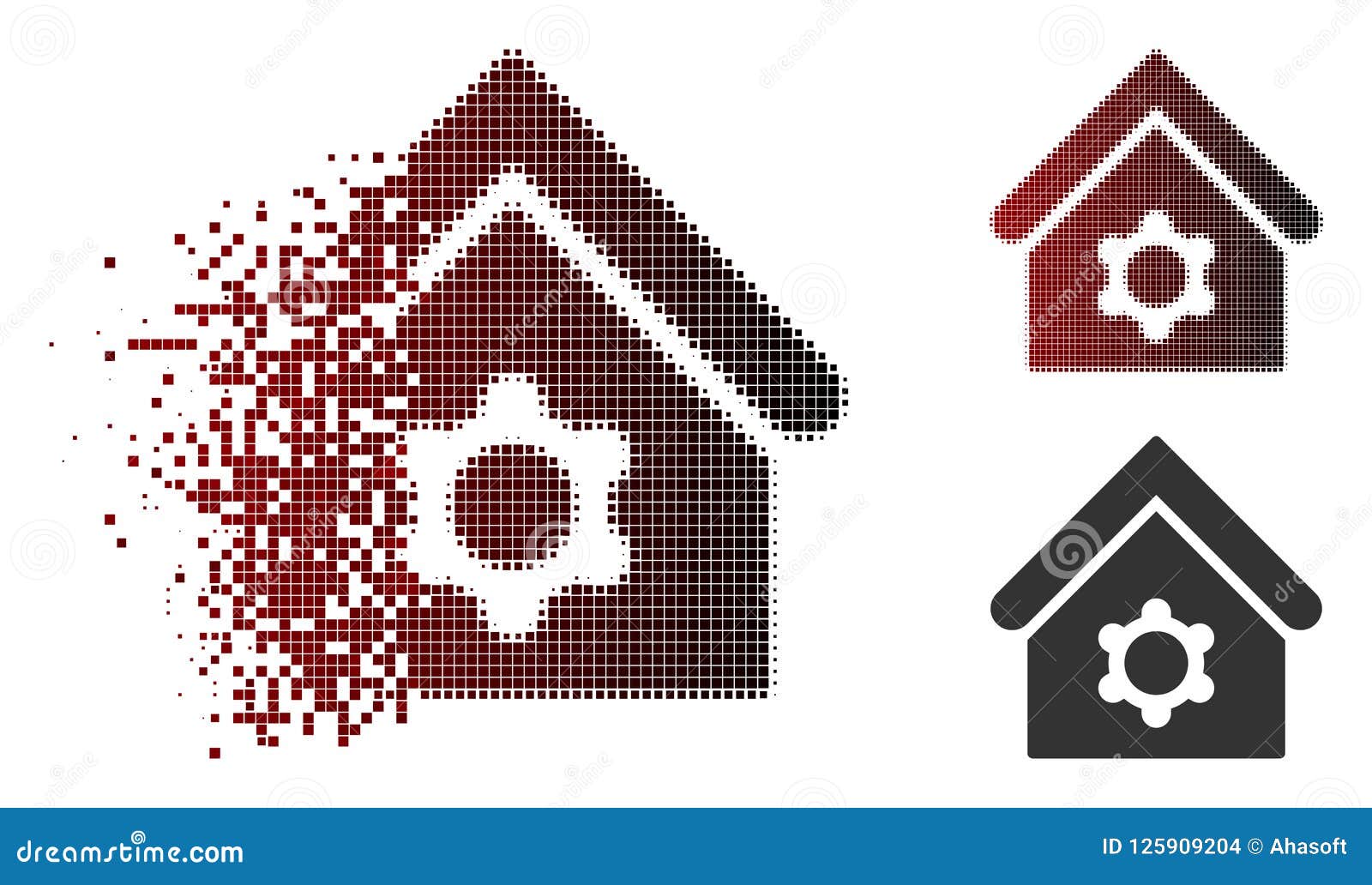 Disintegrating Dot Halftone Industrial Building Icon Stock Vector ... Disintegrating Dot Halftone Industrial Building Icon Stock Vector ...