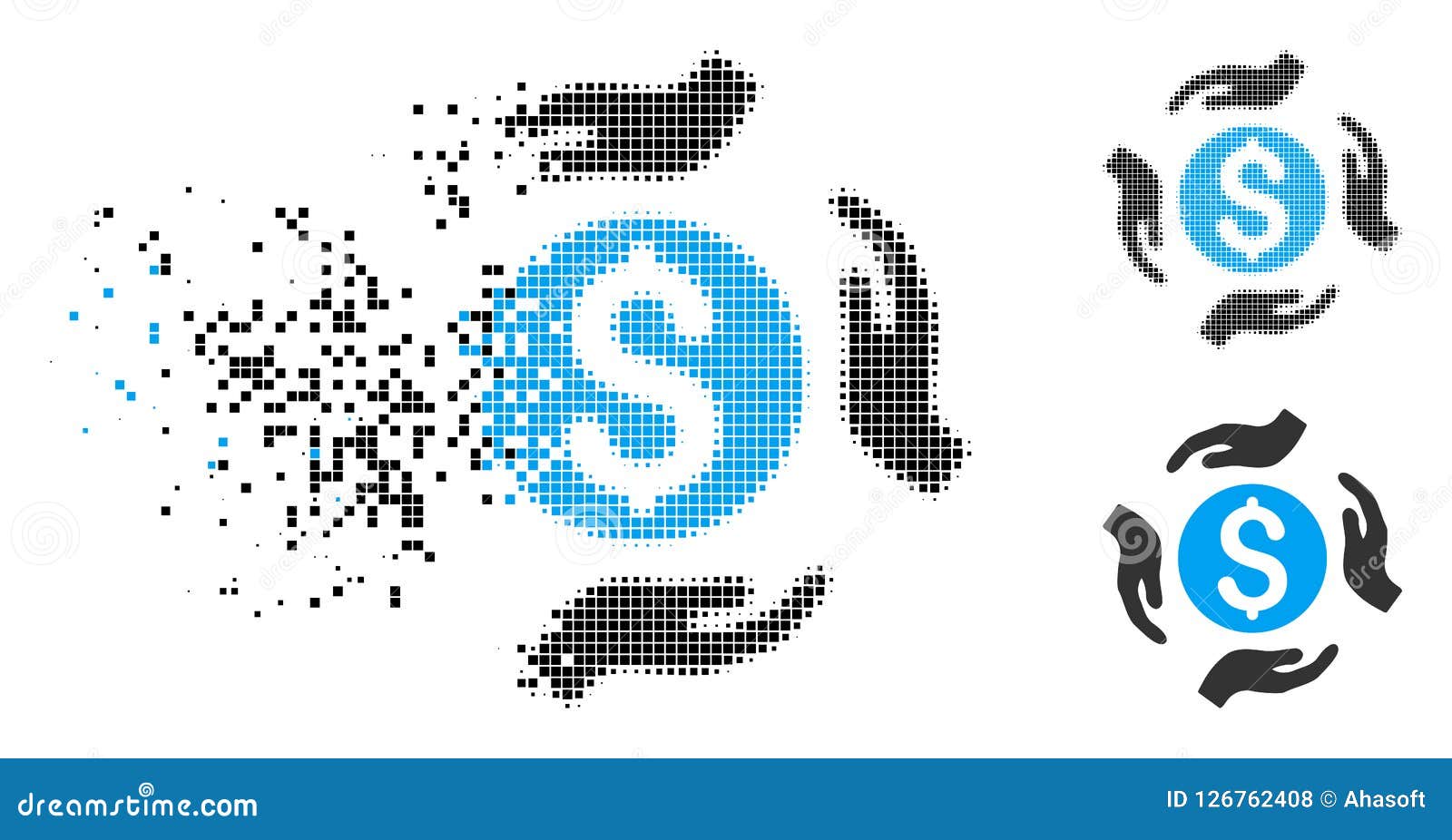 Disintegrating Dot Halftone Money Care Hands Icon Stock Vector ... Disintegrating Dot Halftone Money Care Hands Icon Stock Vector ...