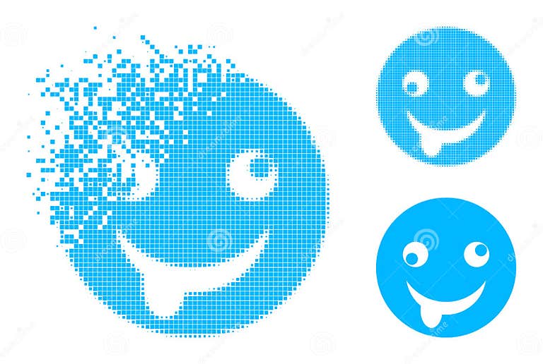 Disintegrating Dot Idiot Smiley Icon with Halftone Version Stock Vector ...