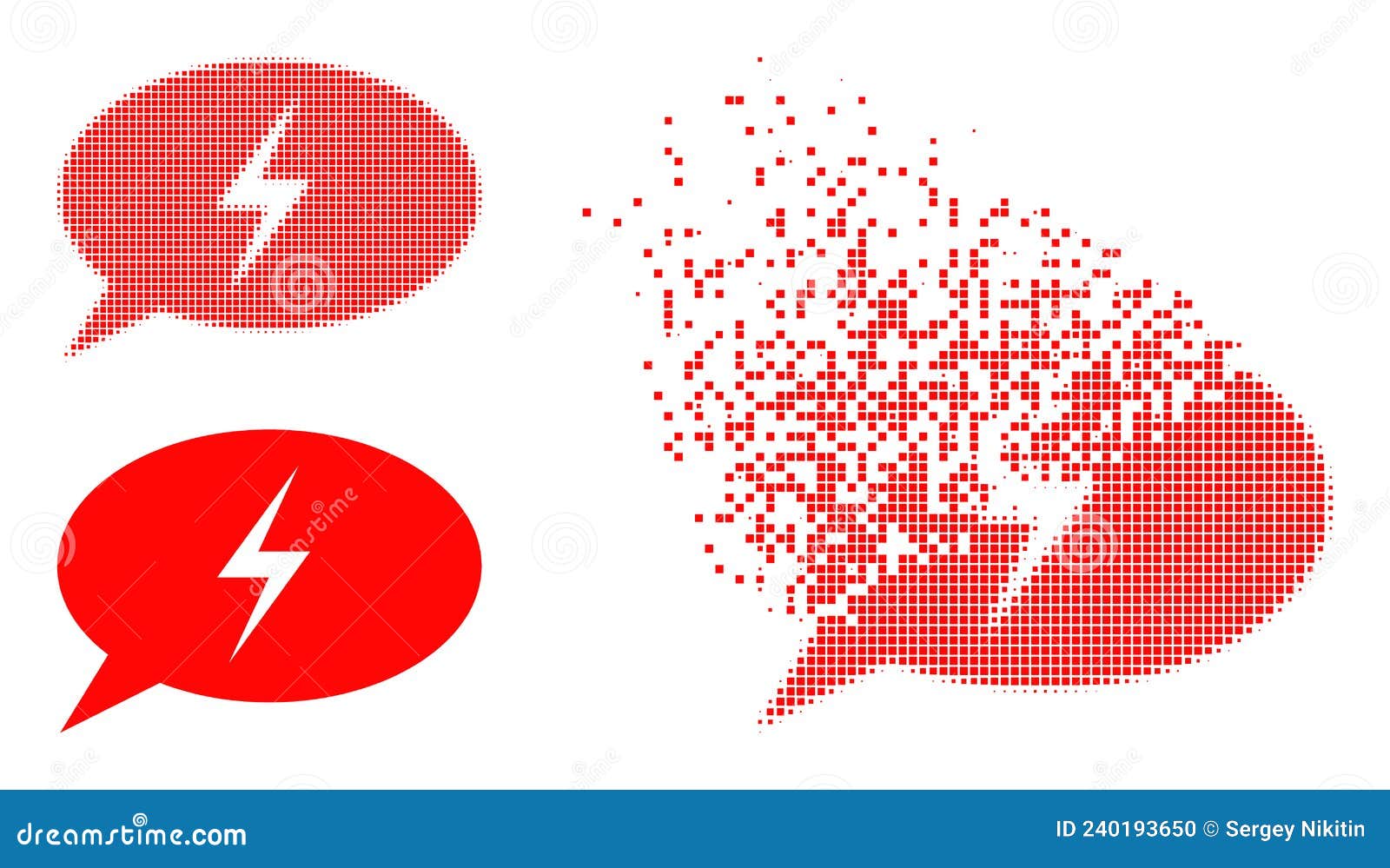 Disintegrating Dot and Original Emergency Message Icon Stock Vector ...