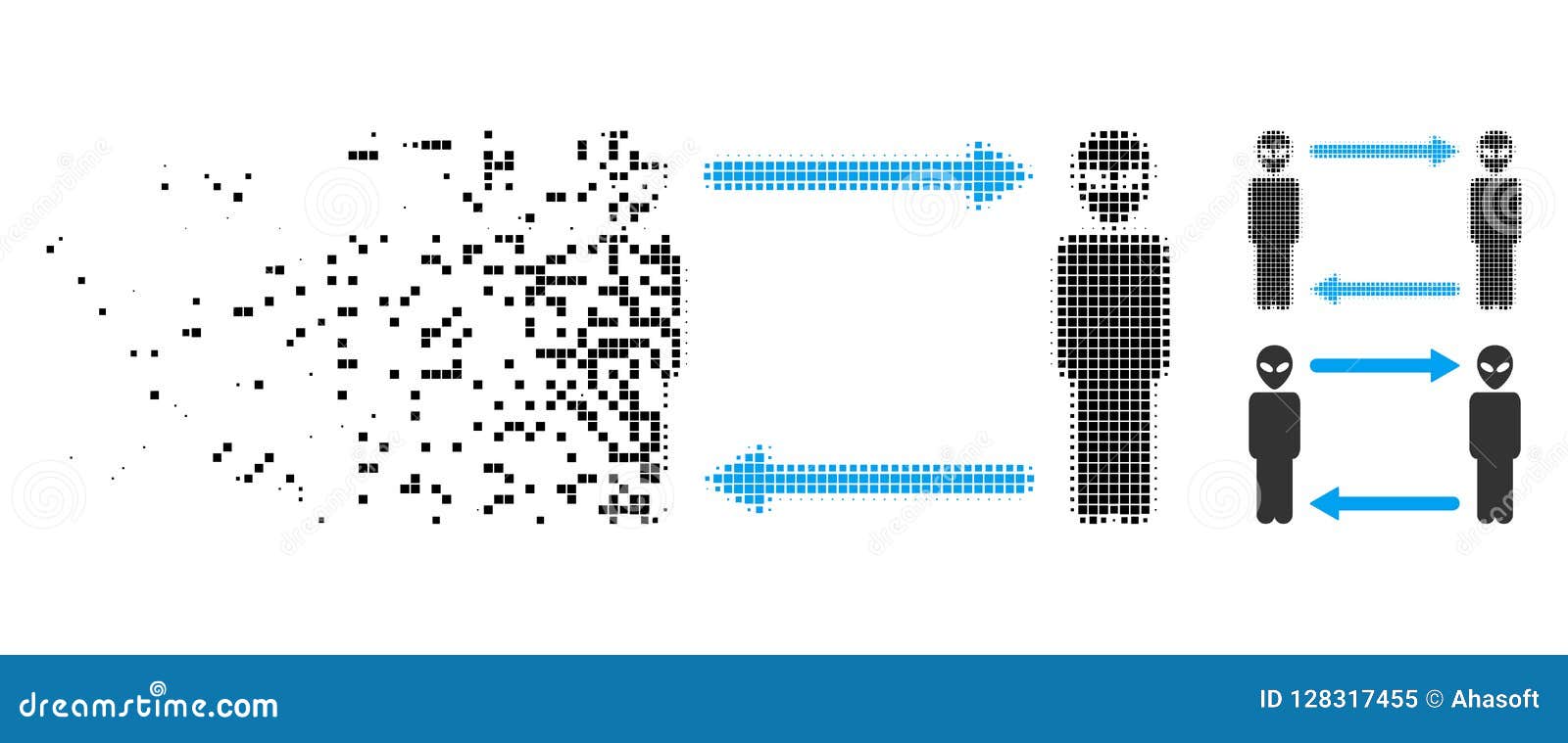 Disintegrating Dotted Halftone Alien Exchange Arrows Icon Stock Vector ... Disintegrating Dotted Halftone Alien Exchange Arrows Icon Stock Vector ...