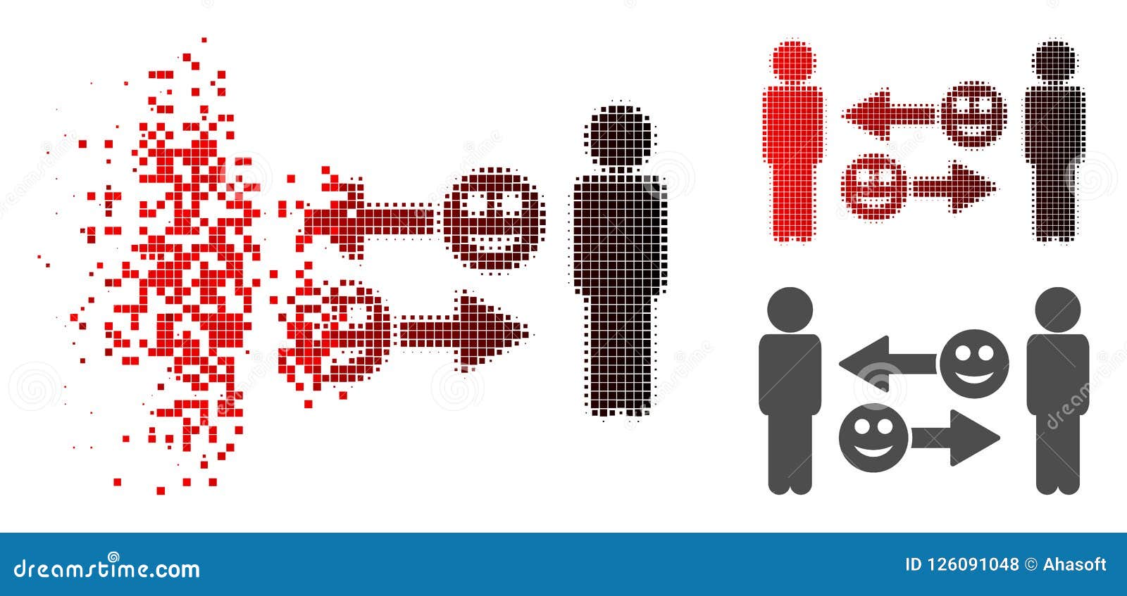 Disintegrating Dotted Halftone Happy Emotion Exchange People Icon Stock ... Disintegrating Dotted Halftone Happy Emotion Exchange People Icon Stock ...