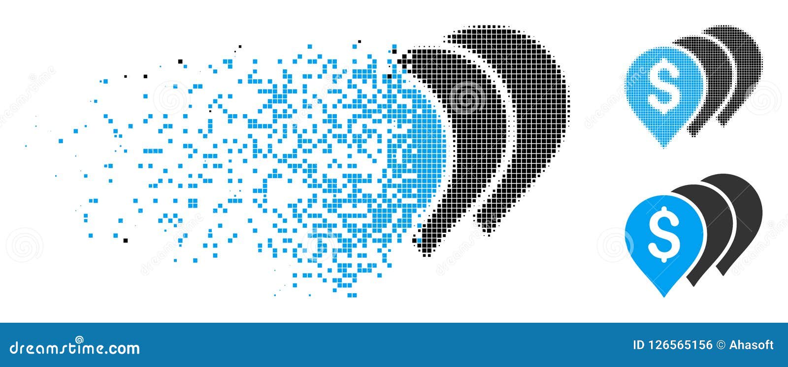 Disintegrating Dotted Halftone Money Map Pointers Icon Stock Vector ... Disintegrating Dotted Halftone Money Map Pointers Icon Stock Vector ...
