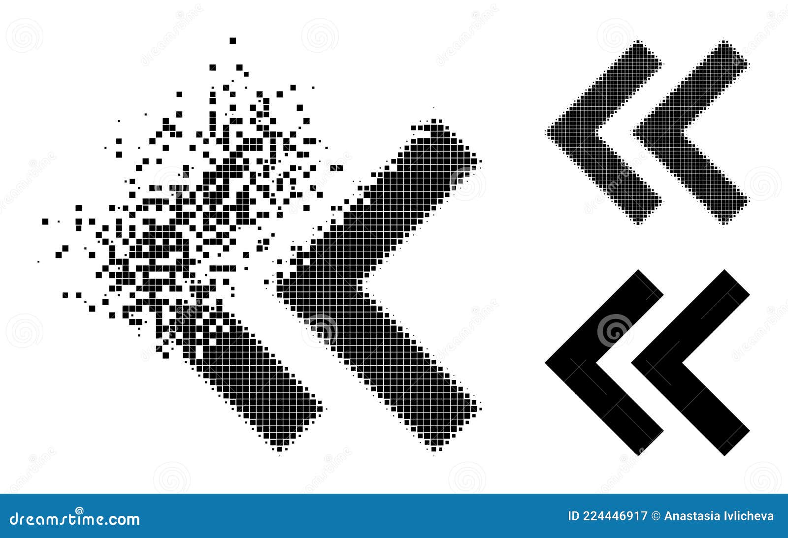 Disintegrating and Halftone Dot Shift Left Glyph Stock Vector ...