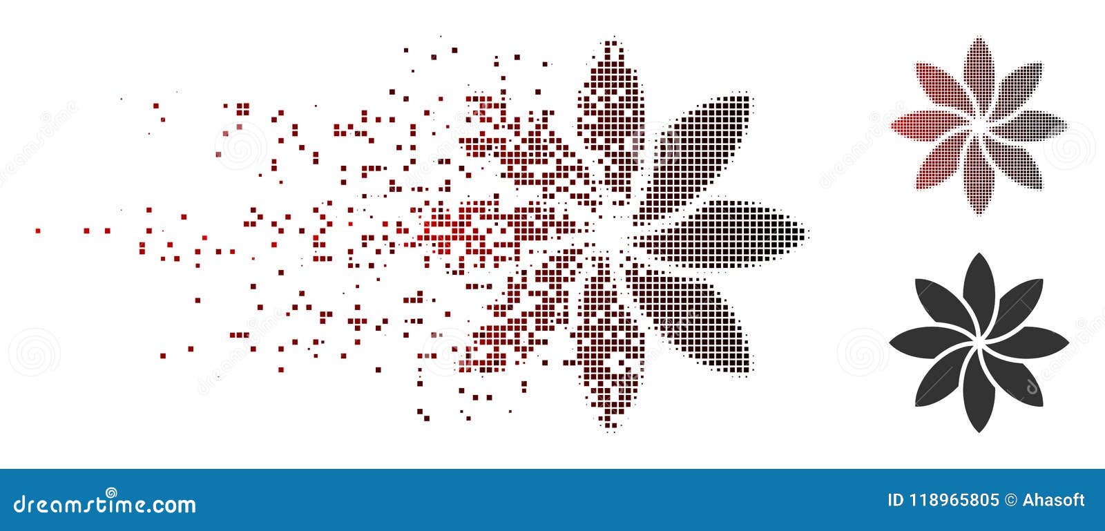 Disintegrating Pixel Halftone Abstract Flower Icon Stock Vector ... Disintegrating Pixel Halftone Abstract Flower Icon Stock Vector ...