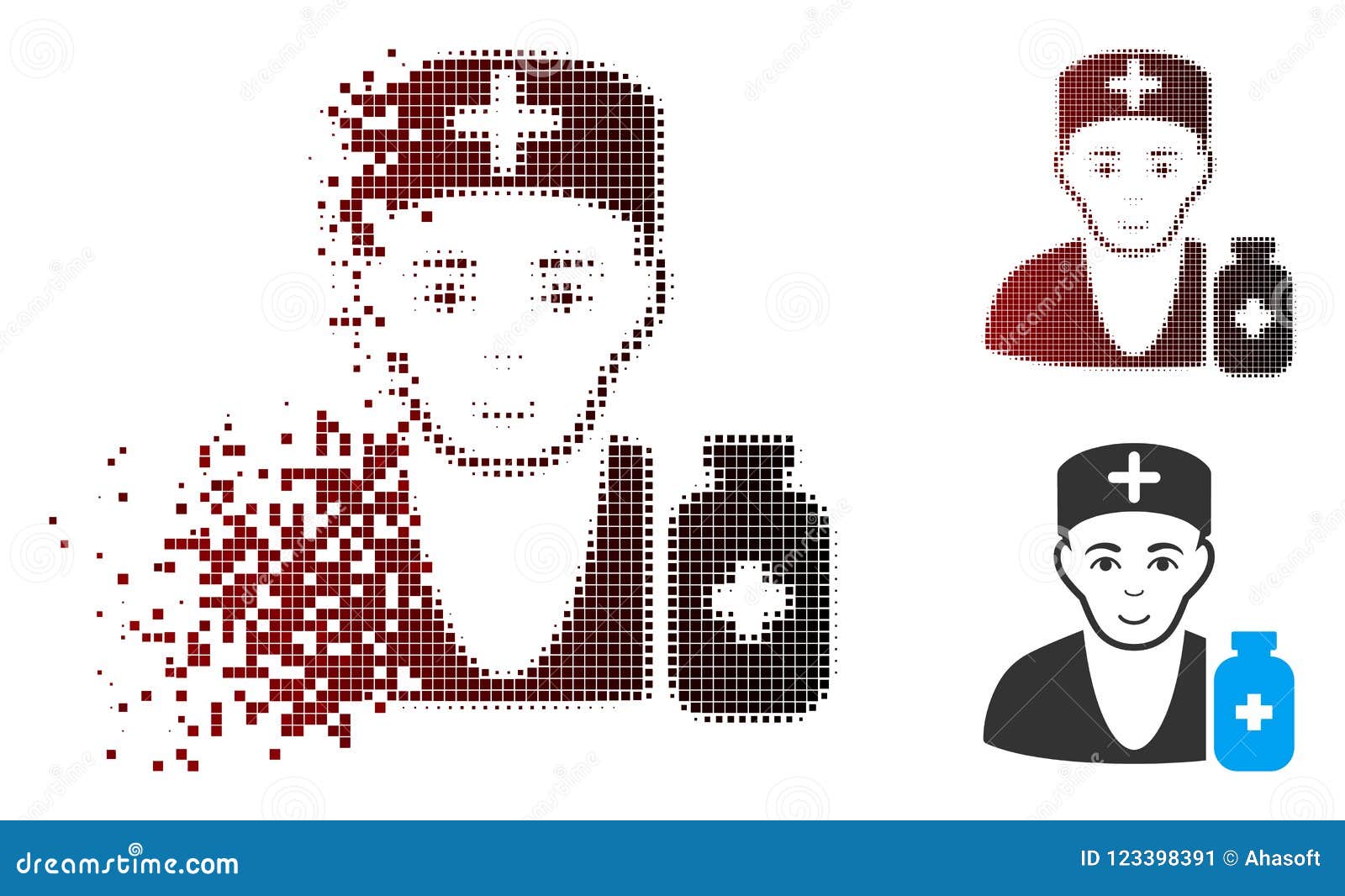Disintegrating Pixel Halftone Apothecary Doctor Icon Stock Vector ... Disintegrating Pixel Halftone Apothecary Doctor Icon Stock Vector ...