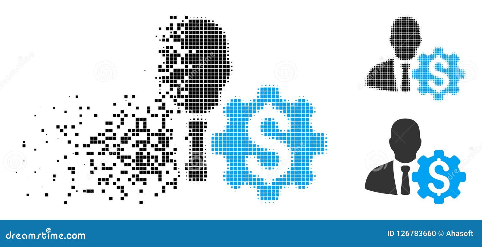 Disintegrating Pixel Halftone Banker Options Gear Icon Stock Vector ... Disintegrating Pixel Halftone Banker Options Gear Icon Stock Vector ...