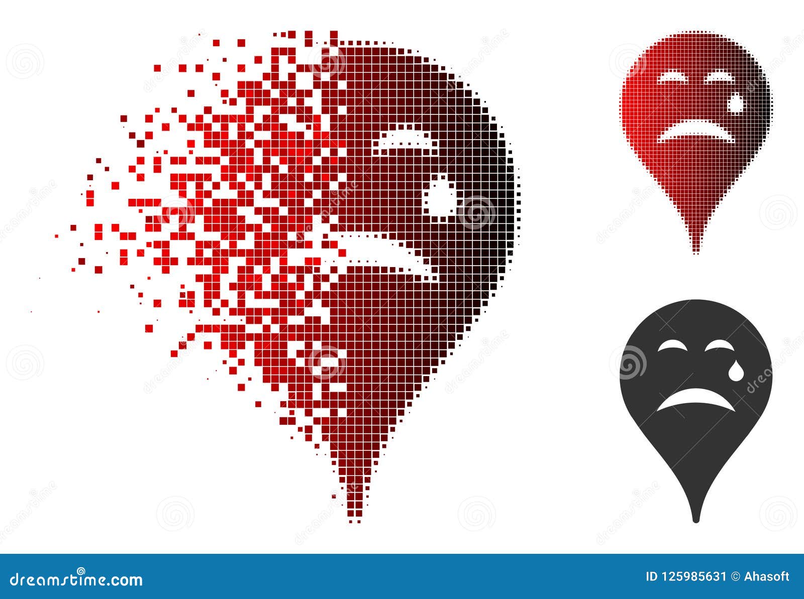 Disintegrating Pixel Halftone Cry Smiley Map Marker Icon Stock Vector ... Disintegrating Pixel Halftone Cry Smiley Map Marker Icon Stock Vector ...