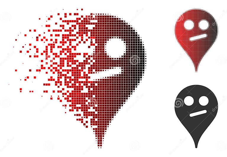 Disintegrating Pixel Halftone Doubt Smiley Map Marker Icon Stock Vector ... Disintegrating Pixel Halftone Doubt Smiley Map Marker Icon Stock Vector ...
