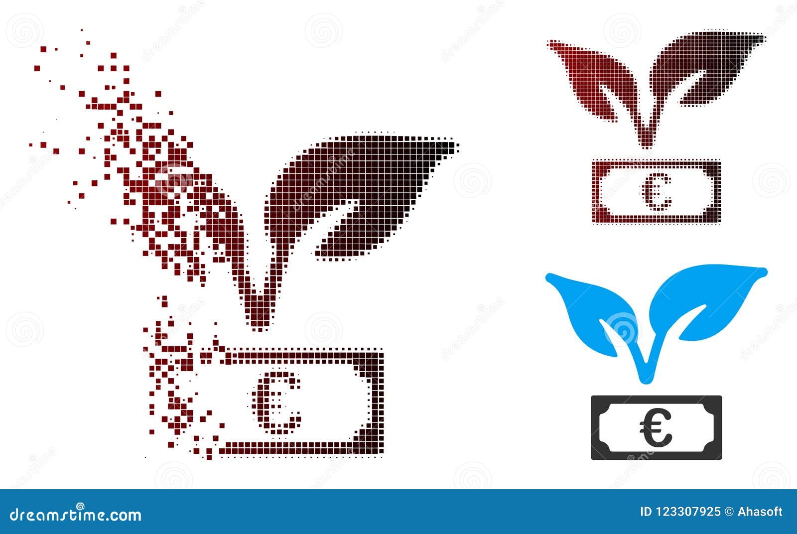 Disintegrating Pixel Halftone Euro Startup Sprout Icon Stock Vector ... Disintegrating Pixel Halftone Euro Startup Sprout Icon Stock Vector ...