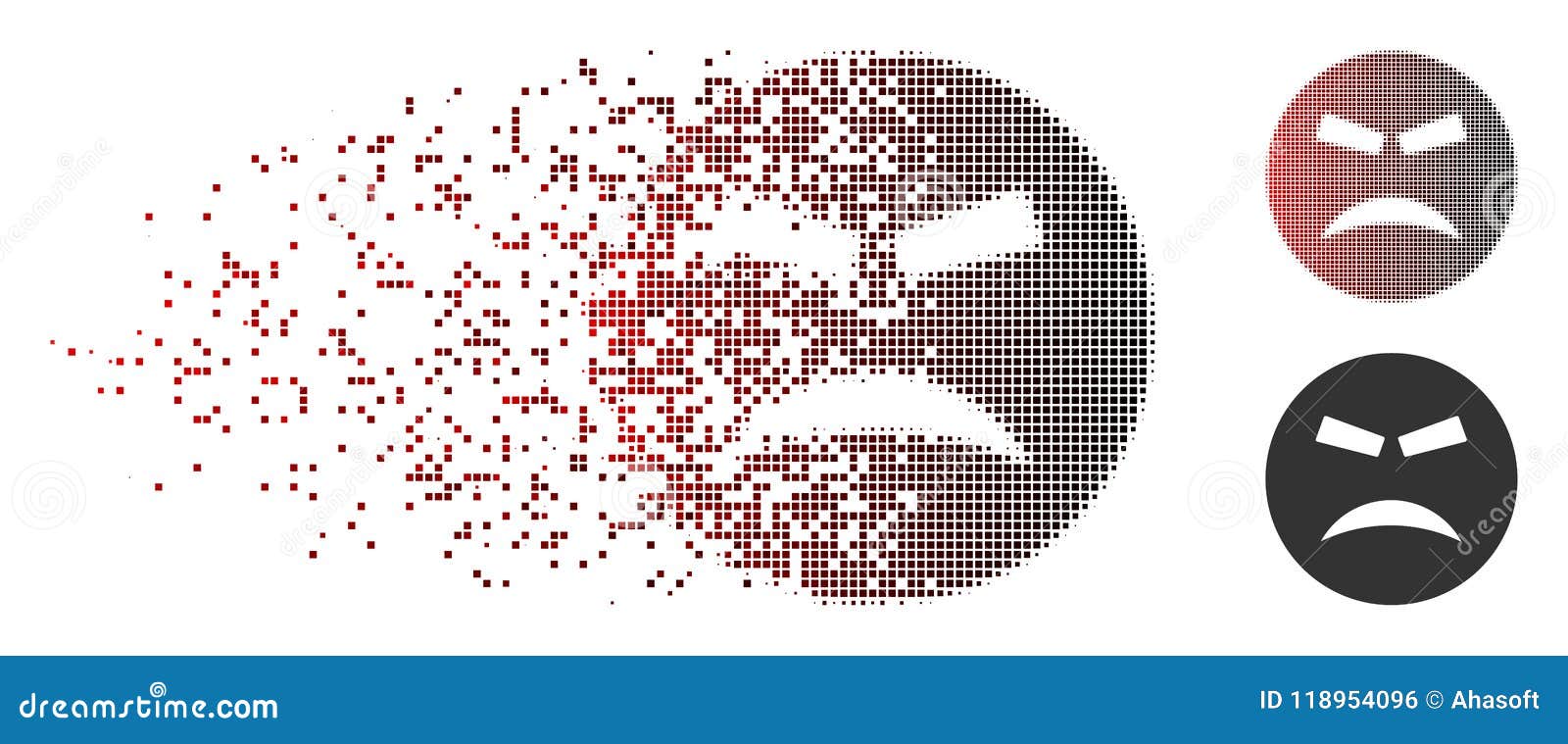 Disintegrating Pixel Halftone Furious Smiley Icon Stock Vector ... Disintegrating Pixel Halftone Furious Smiley Icon Stock Vector ...