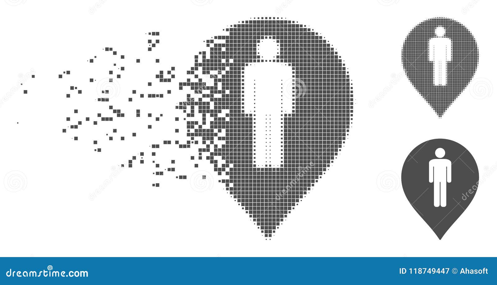 Disintegrating Pixel Halftone Man Toilet Marker Icon Stock Vector ... Disintegrating Pixel Halftone Man Toilet Marker Icon Stock Vector ...