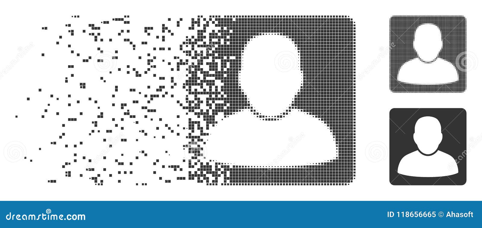 Disintegrating Pixel Halftone Man Vcard Icon Stock Vector ... Disintegrating Pixel Halftone Man Vcard Icon Stock Vector ...