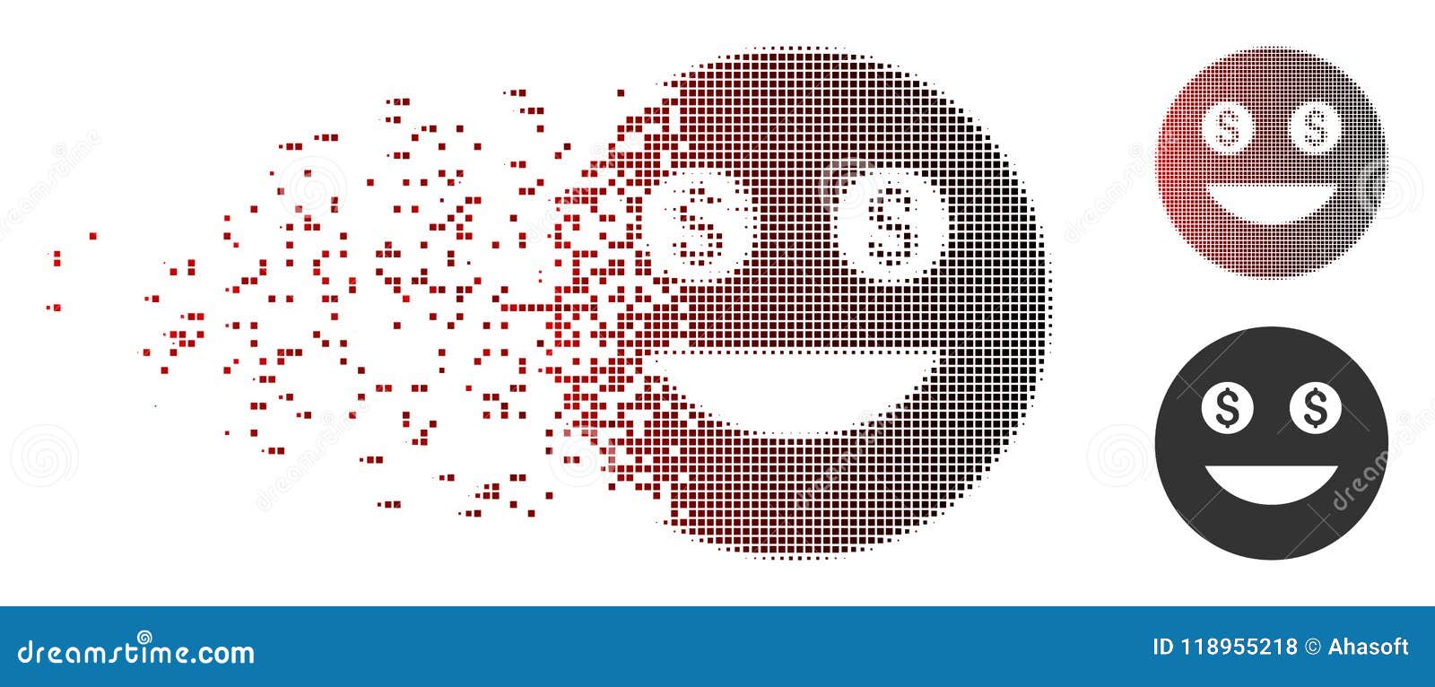 Disintegrating Pixel Halftone Money Smiley Icon Stock Vector ... Disintegrating Pixel Halftone Money Smiley Icon Stock Vector ...