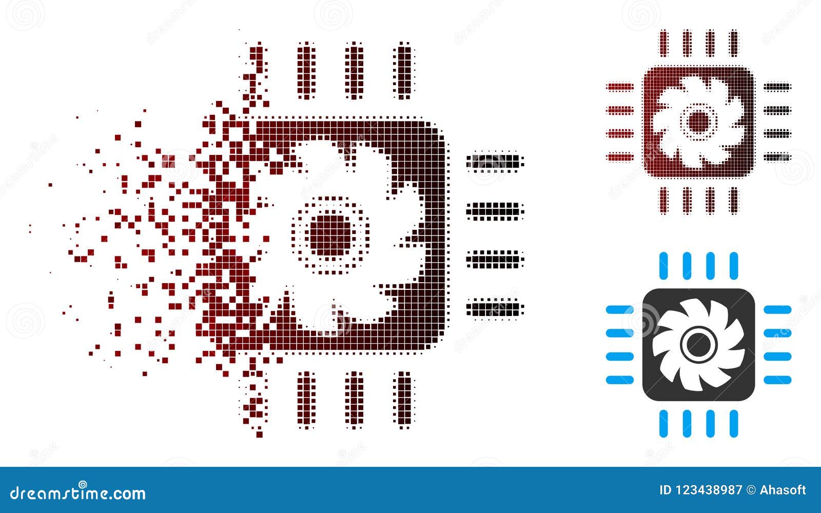 Disintegrating Pixel Halftone Processor Cooler Icon Stock Vector ... Disintegrating Pixel Halftone Processor Cooler Icon Stock Vector ...